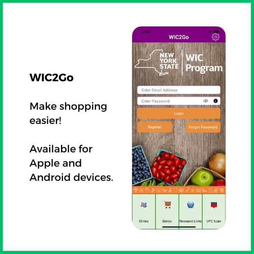 Show me New York's WIC Approved Food List and Shopper App.
