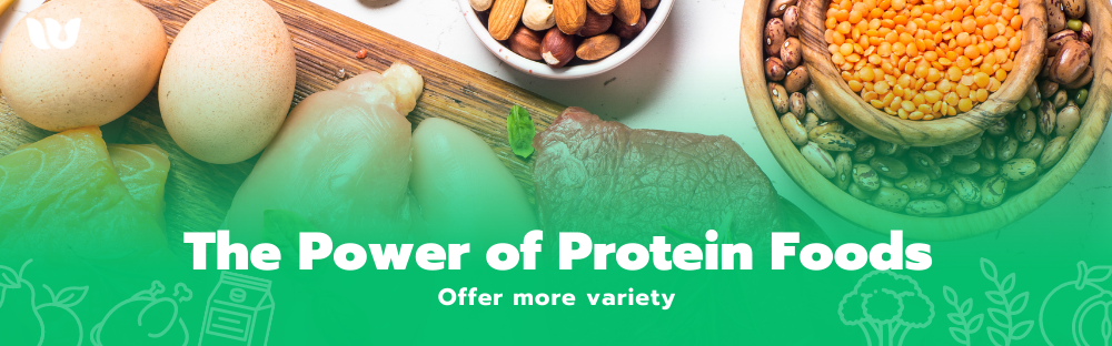Choose a variety of animal proteins, plant-based proteins, and seafood.