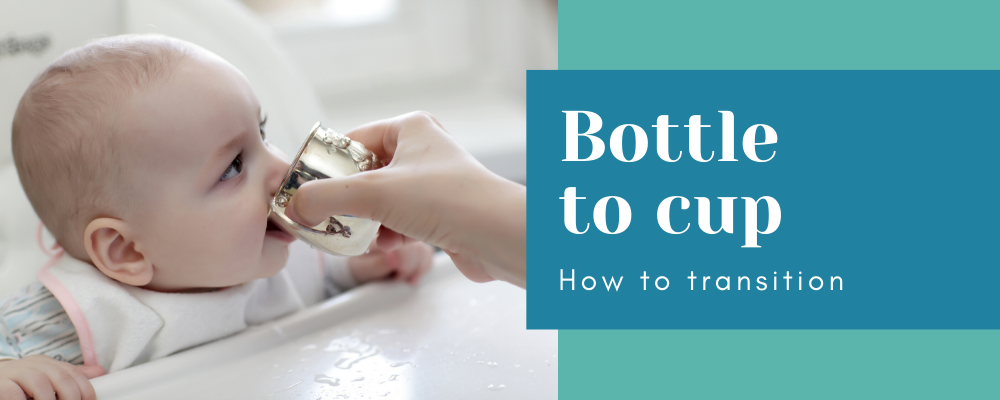 What is the best way to introduce a cup while bottle feeding?
