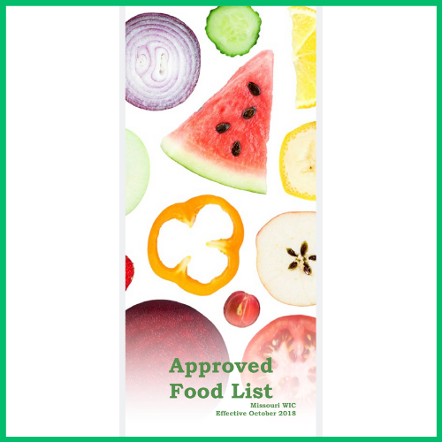 Show me Missouri's WIC approved foods list.